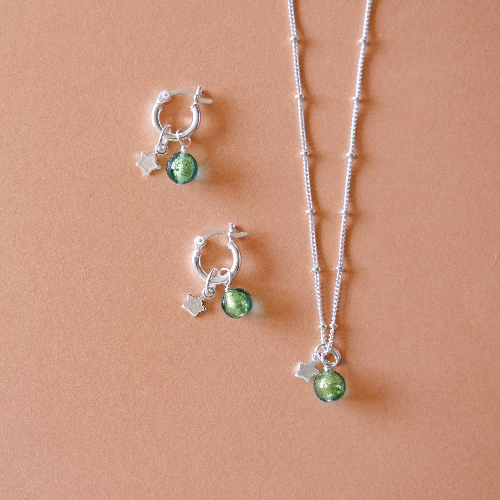 Green Jewellery Collection - Murano Glass and Crystals At Lezzeri